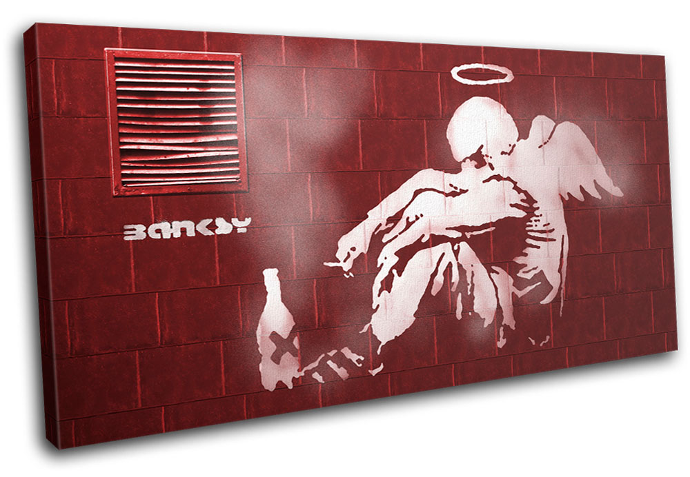 Fallen Angel Banksy Hi Res SINGLE CANVAS WALL ART Picture Print VA | eBay