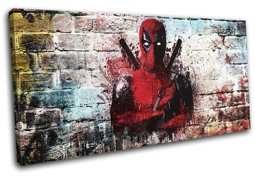 Deadpool Grafitti Urban Movie Greats SINGLE CANVAS WALL ART Picture ...