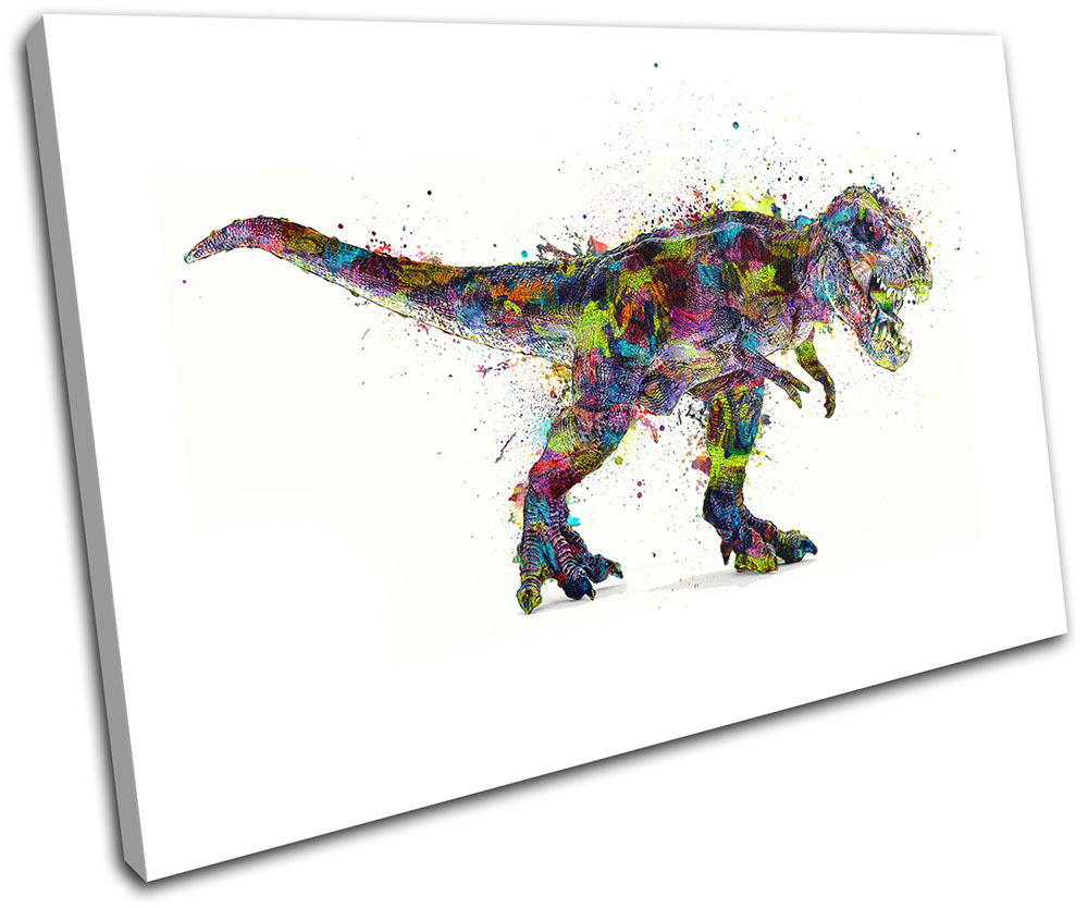 T Rex Dinosaur Abstract Animals SINGLE CANVAS WALL ART Picture Print | eBay