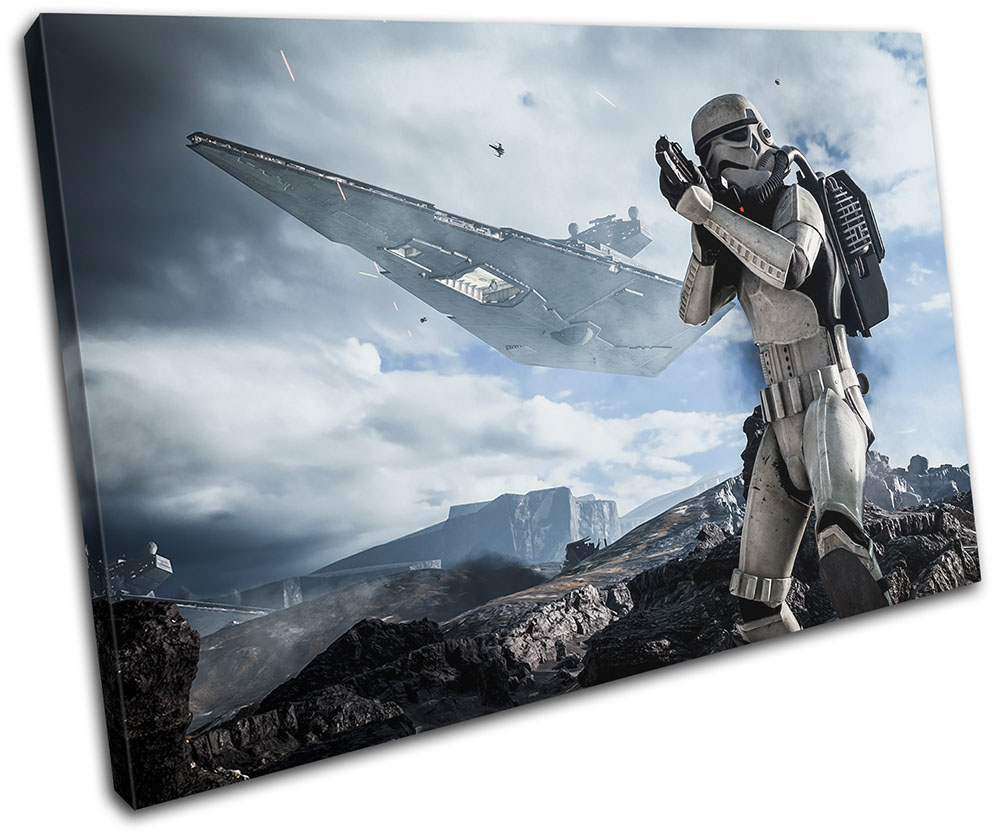 Star Wars Battlefront Stormtrooper Gaming SINGLE CANVAS WALL ART ...