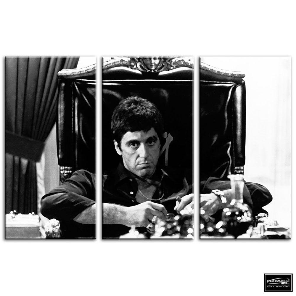 Scarface Al Pacino Movie Greats BOX FRAMED CANVAS ART Picture HDR ...